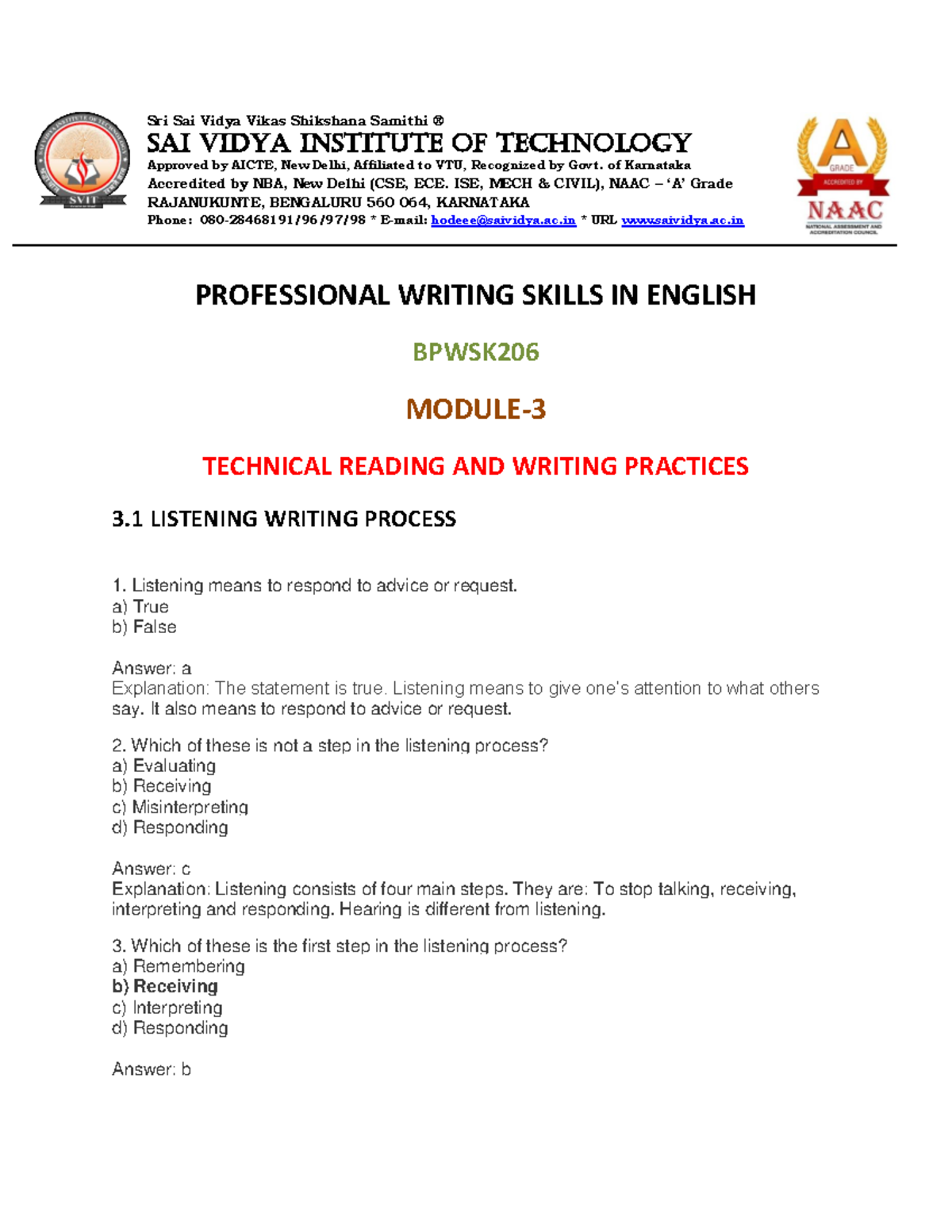 2nd MCQ Module 3 AND 4 - Model question paper required as per the ...