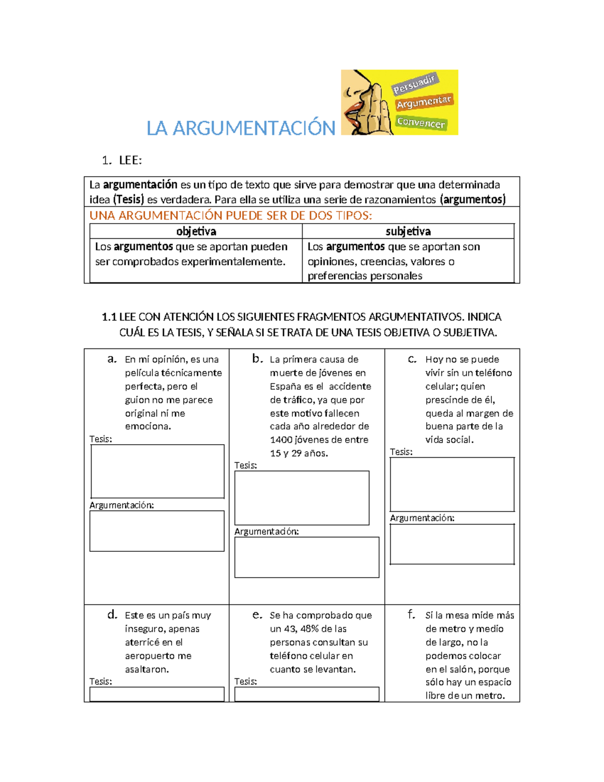 LA Argumentación GUÍA - Para ejercitar la habilidad de argumentar ...