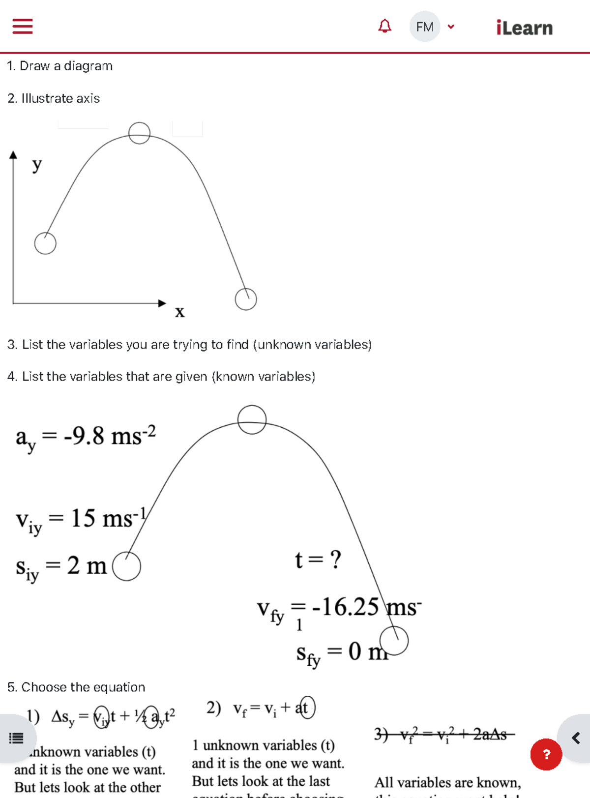 Projectile Motion Projectiles i Learn - PHAR 1008 - 1. Draw a diagram 2 ...