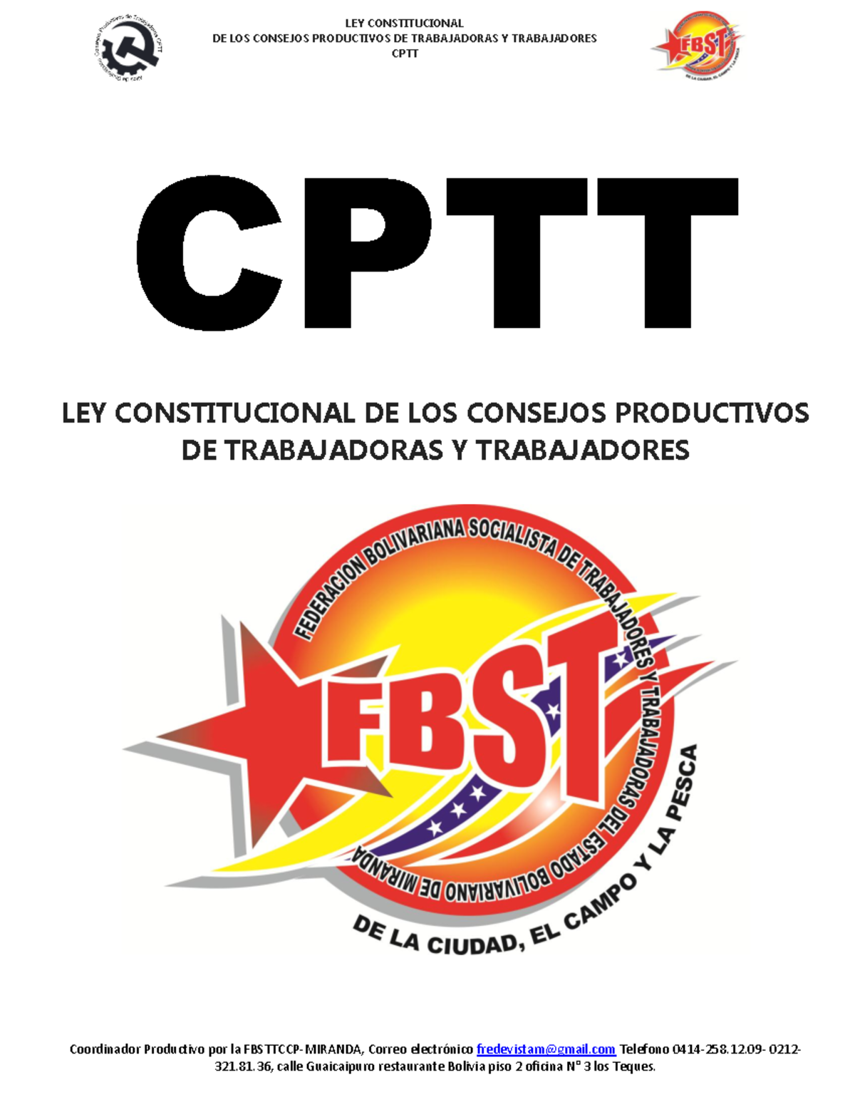 LEY CPT 2019 - ensayo - DE LOS CONSEJOS PRODUCTIVOS DE TRABAJADORAS Y ...