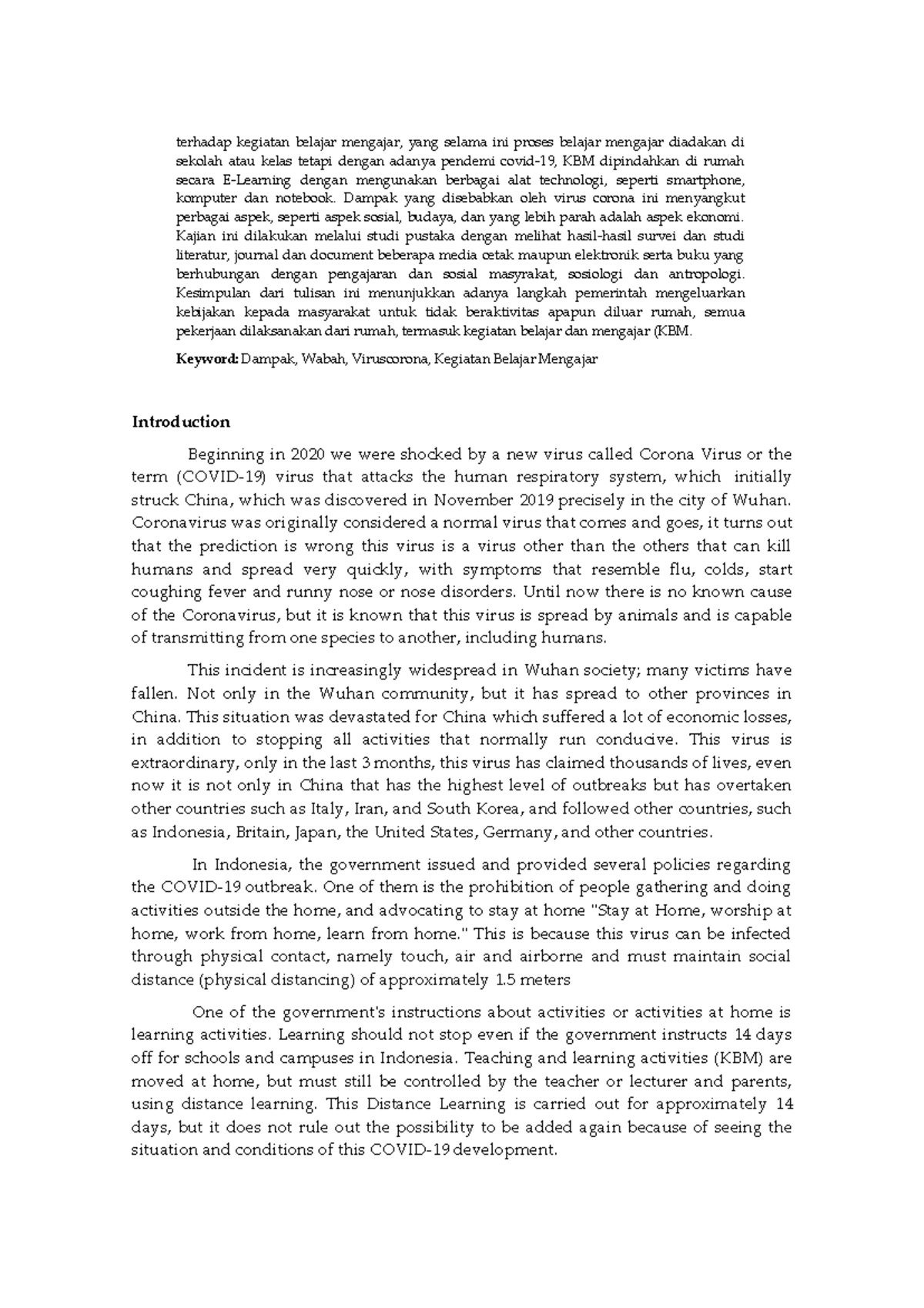 15104 44047 1 PB 7 - terhadap kegiatan belajar mengajar, yang selama ...