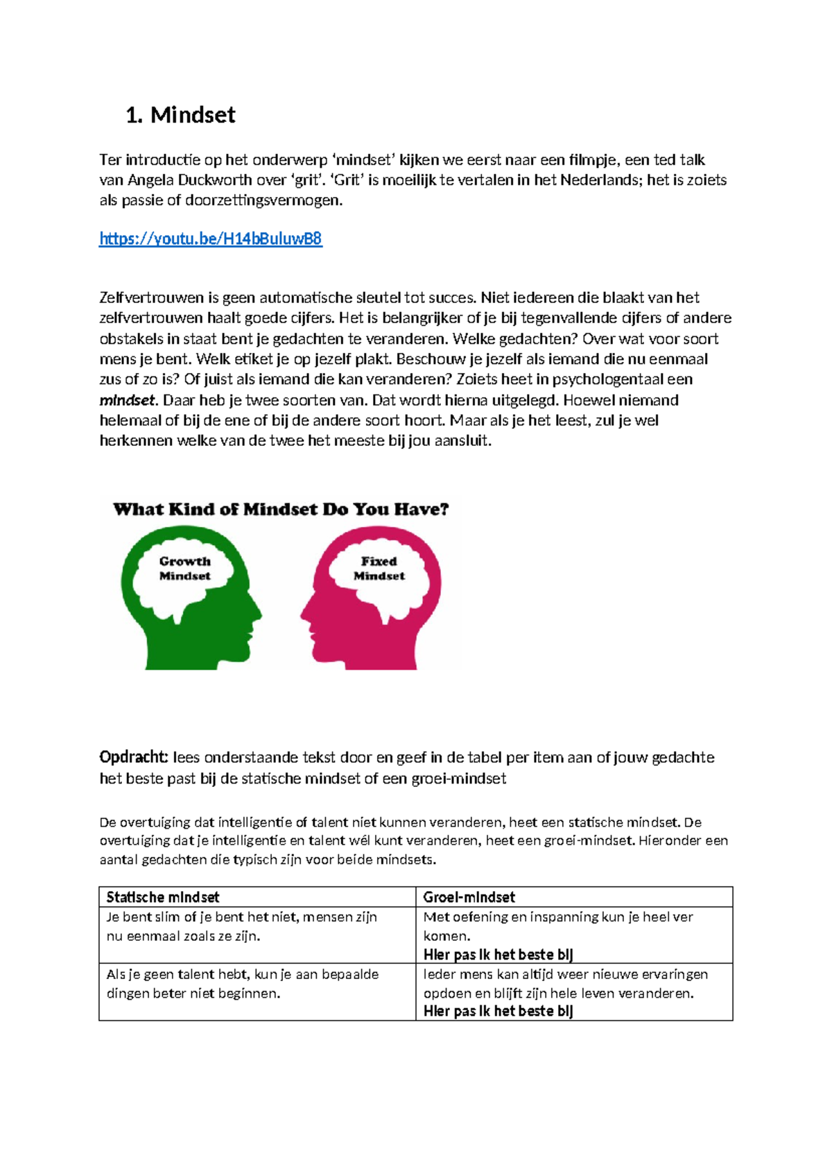 DEEL+3+Mindset - deel 3 - 1. Mindset Ter introductie op het onderwerp ...