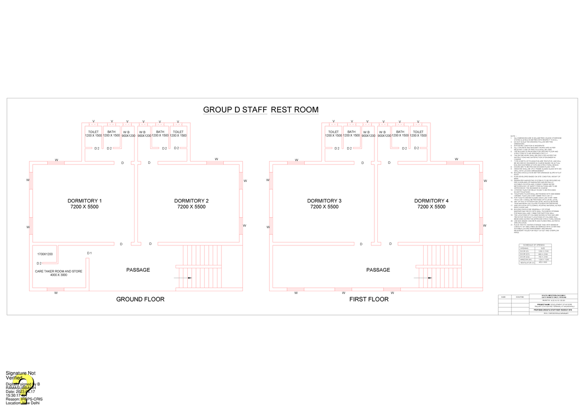 Civil - Drawing - Group D - Staff Rest Room - W B 900X GROUND FLOOR ...