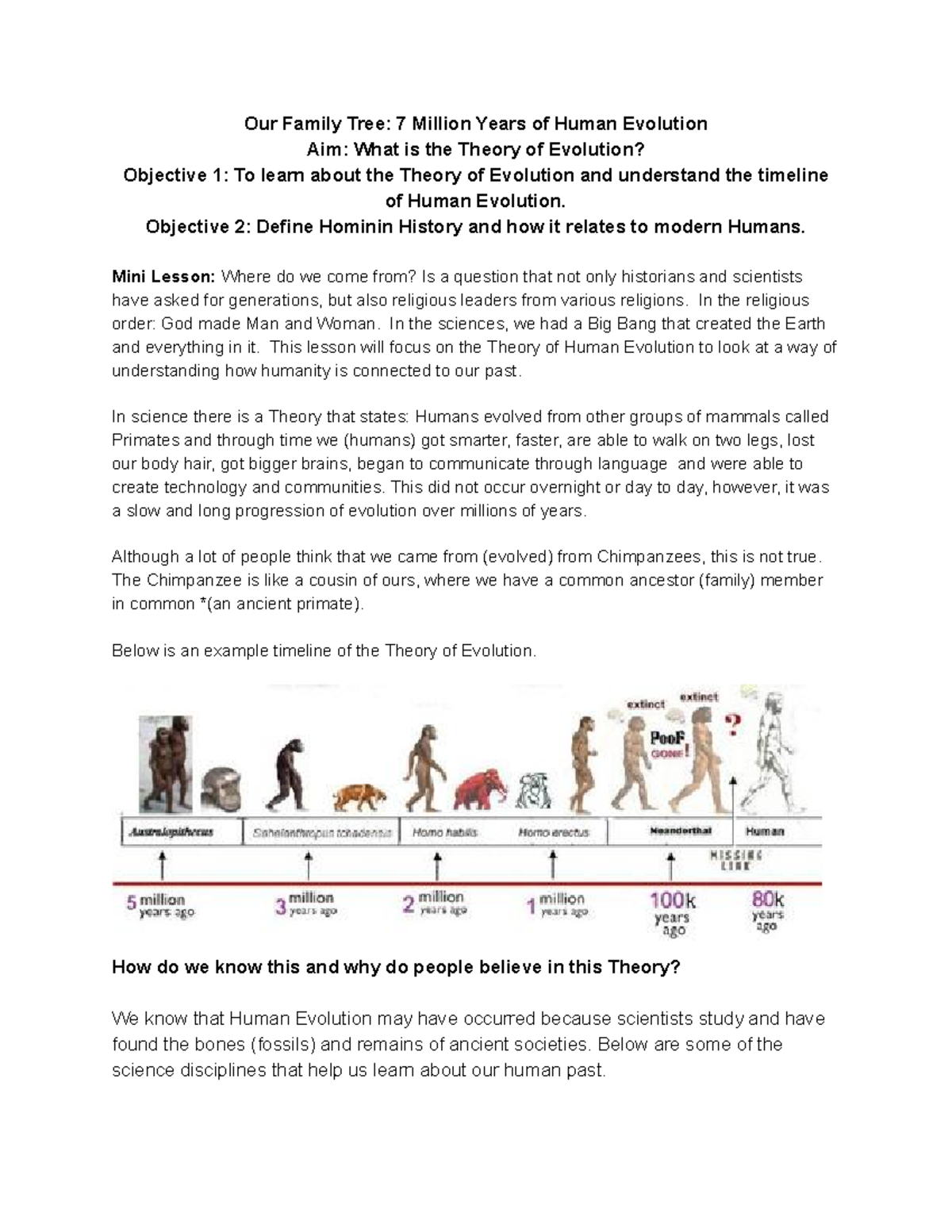 Brandon Aragon JR - Human Evolution Assignment #1 - Our Family Tree: 7 ...