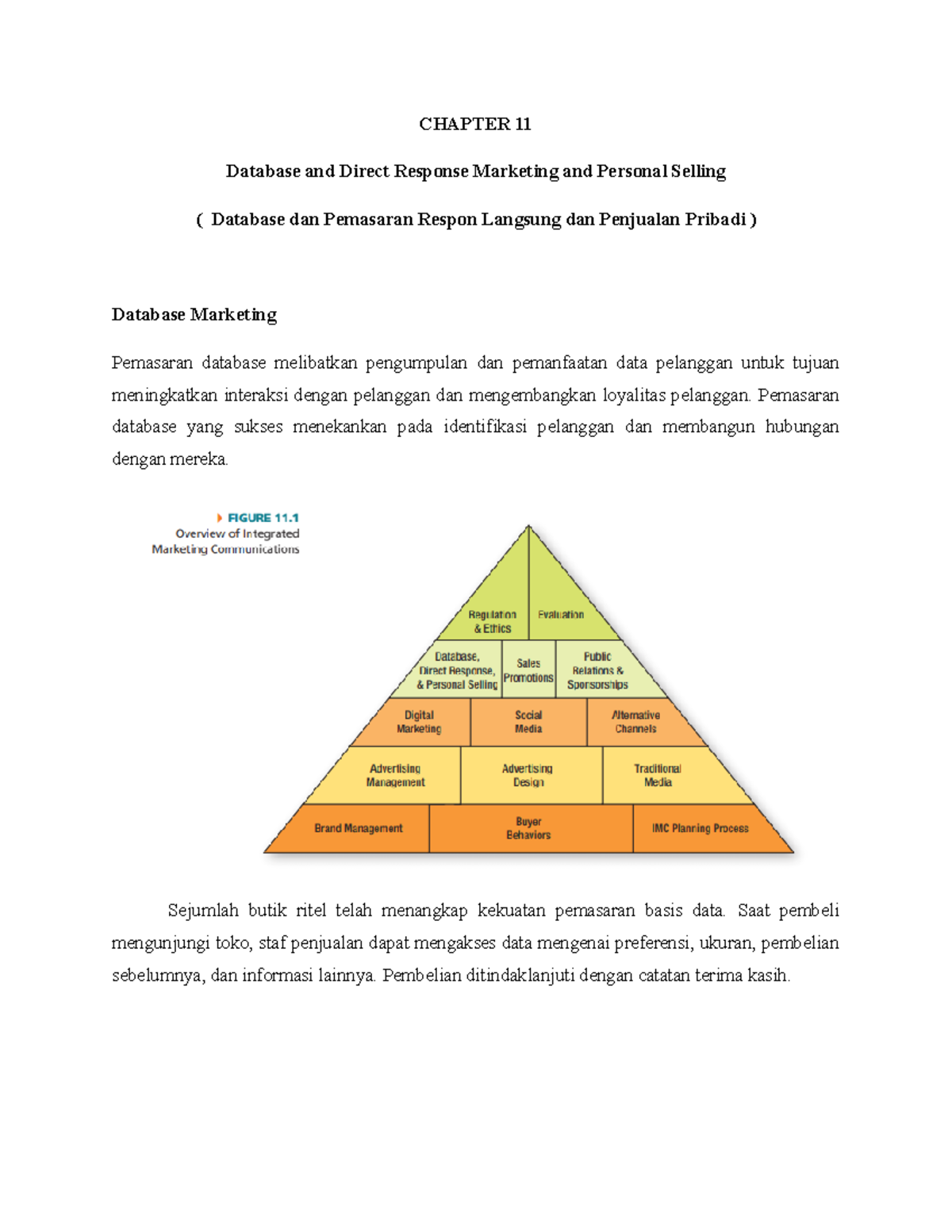Ricky Yohanes 2018 60018 Resume Chapter 11 Kompas - CHAPTER 11 Database and Direct Response ...