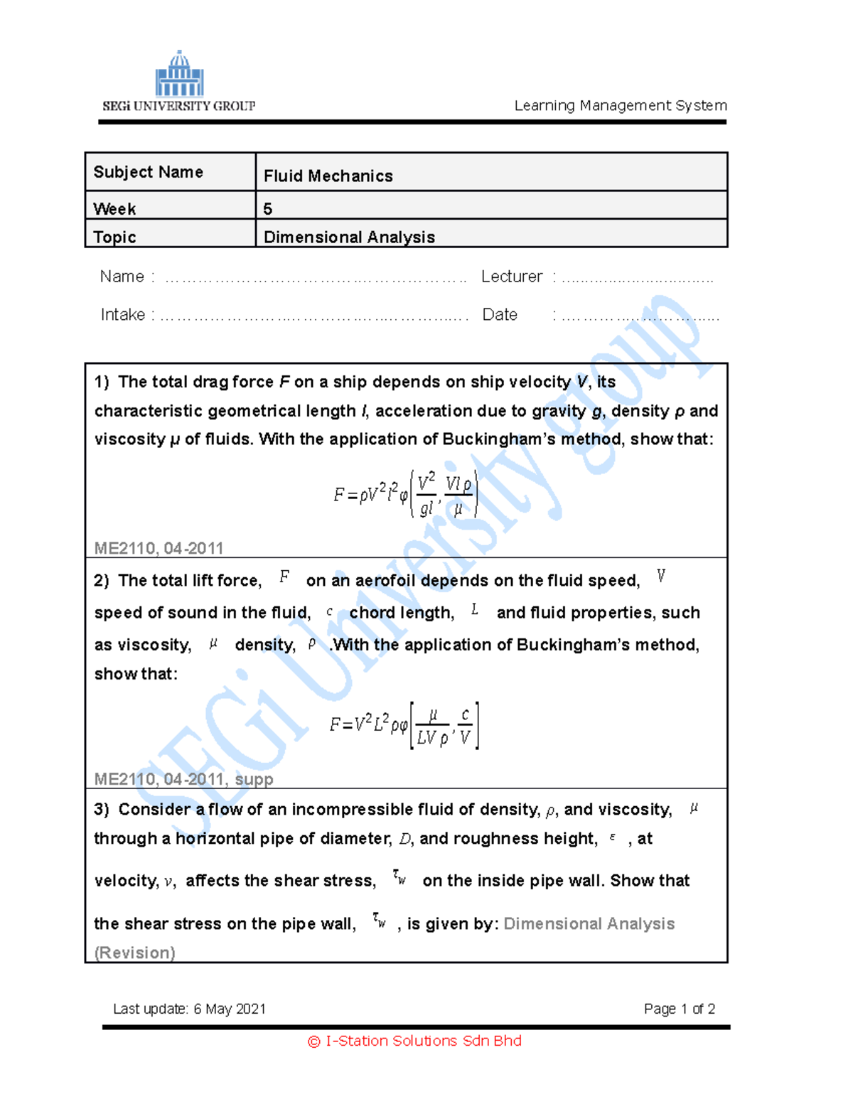 Tutorial 4 - mpu - Learning Management System Subject Name Fluid ...