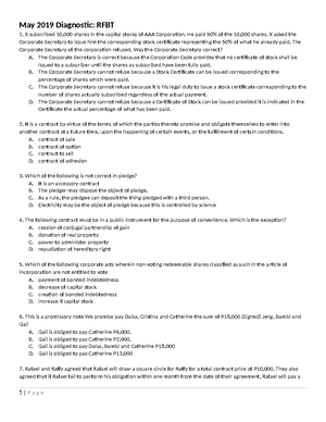 RFBT 12082019 - RFBT Review Test December 8, 2018 Which of the ...