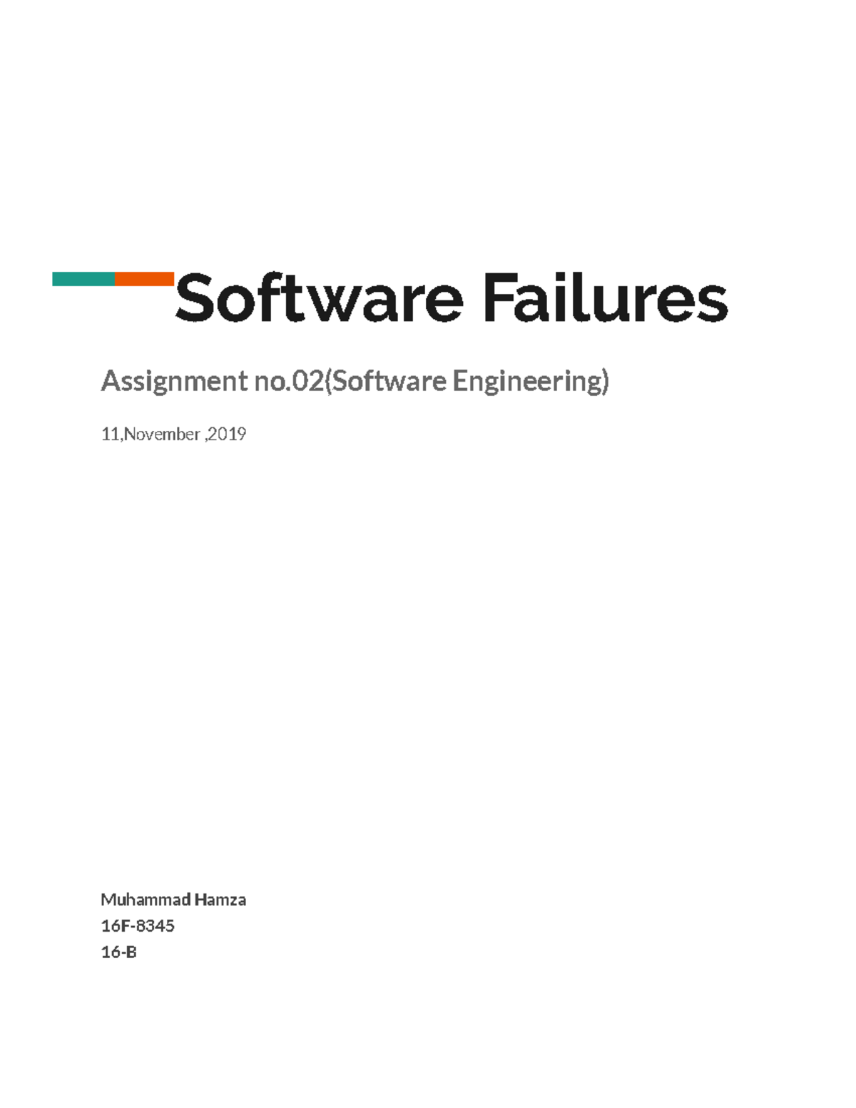 Software Failures - Software Failures Assignment no(Software ...