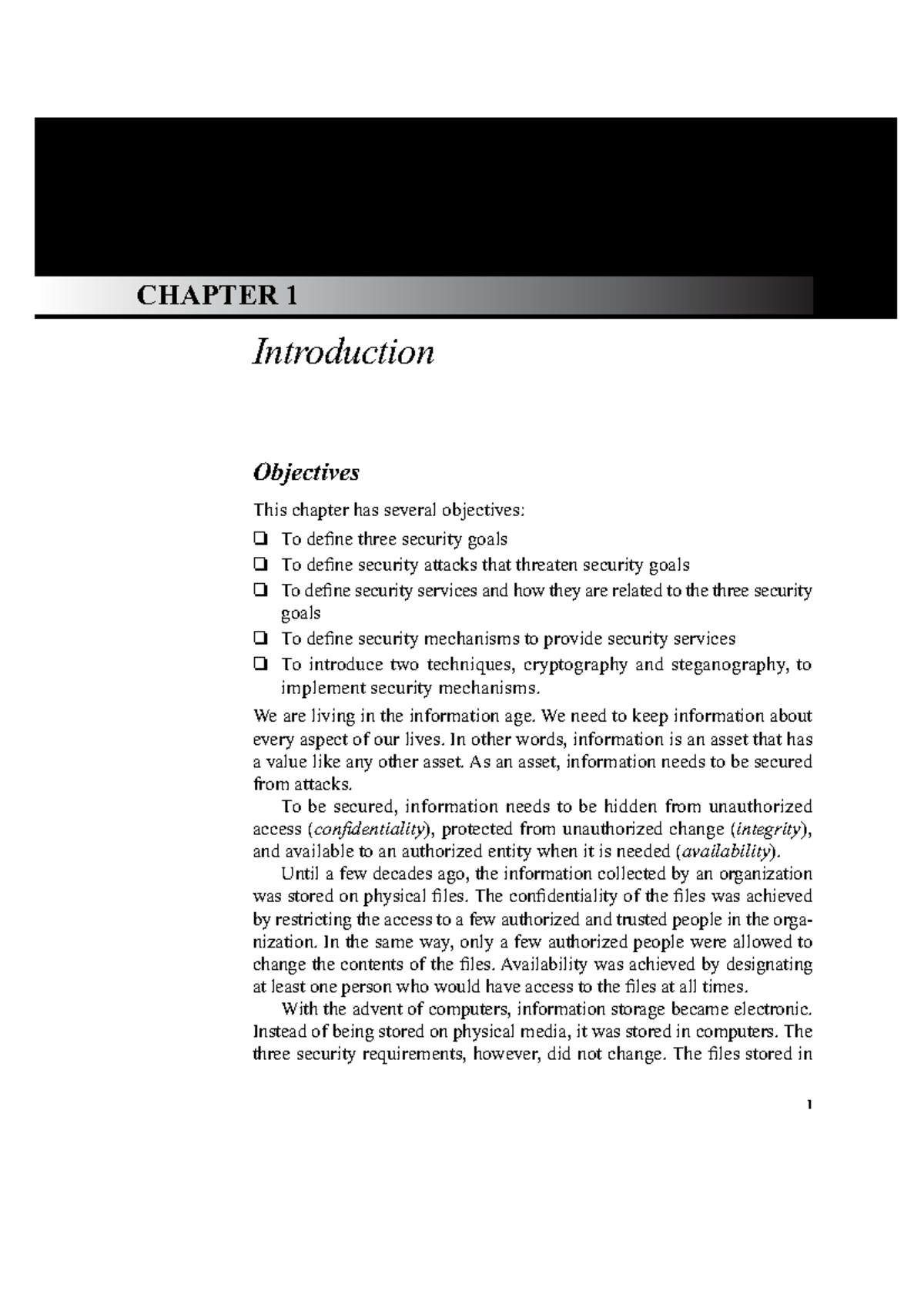 Chaptr 1 - NA. - 1 CHAPTER 1 Introduction Objectives ####### This ...