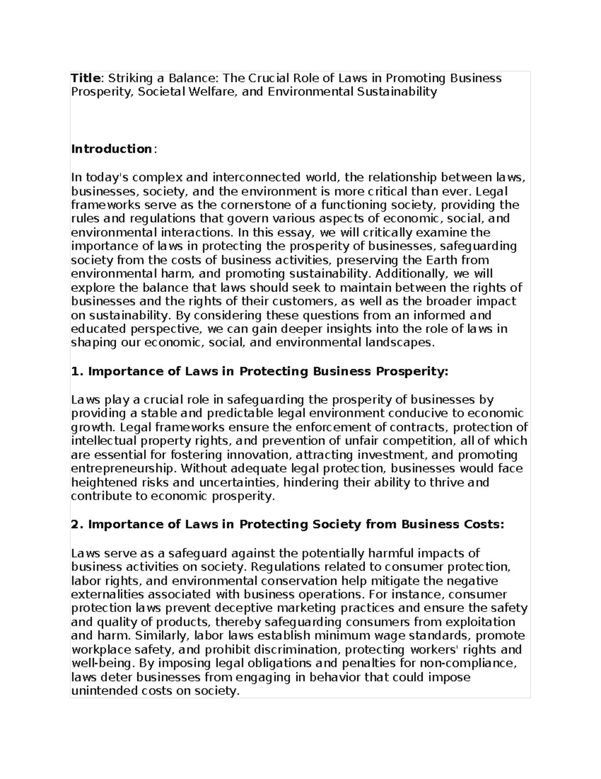 Ethics portfolio 5 - Good - Title: Striking a Balance: The Crucial Role ...