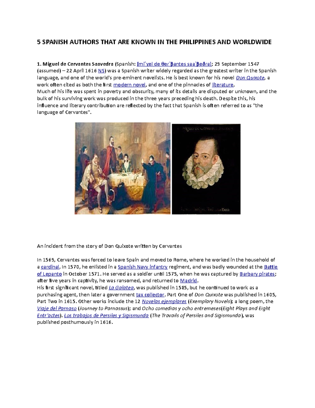 5 Spanish Authors THAT ARE Known IN THE Philippines AND Worldwide - 5 ...