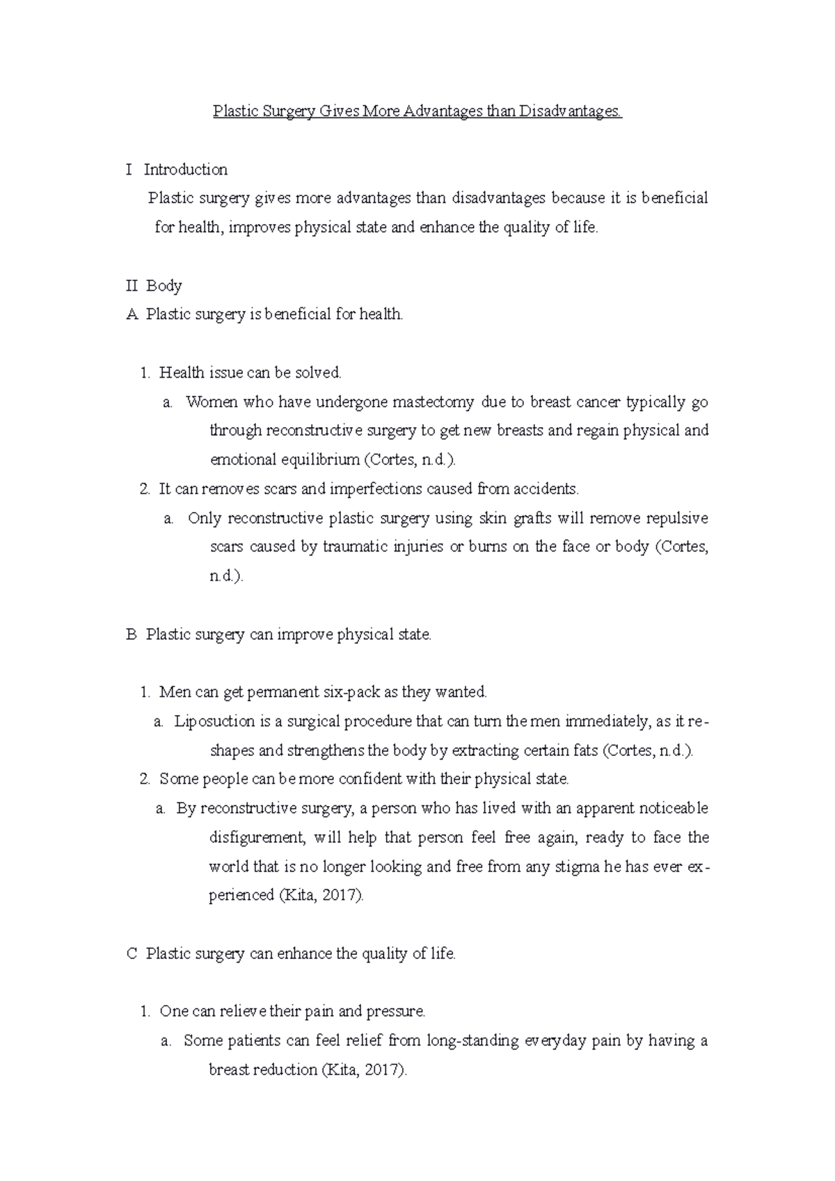 ELC093 Outline (BL) - Plastic Surgery Gives More Advantages than ...