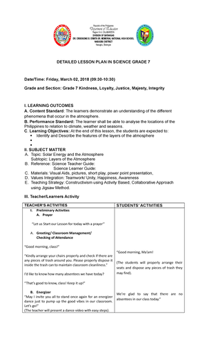 Detailed Lesson PLAN IN Principles AND Strategies - JOSE MARIA COLLEGE ...