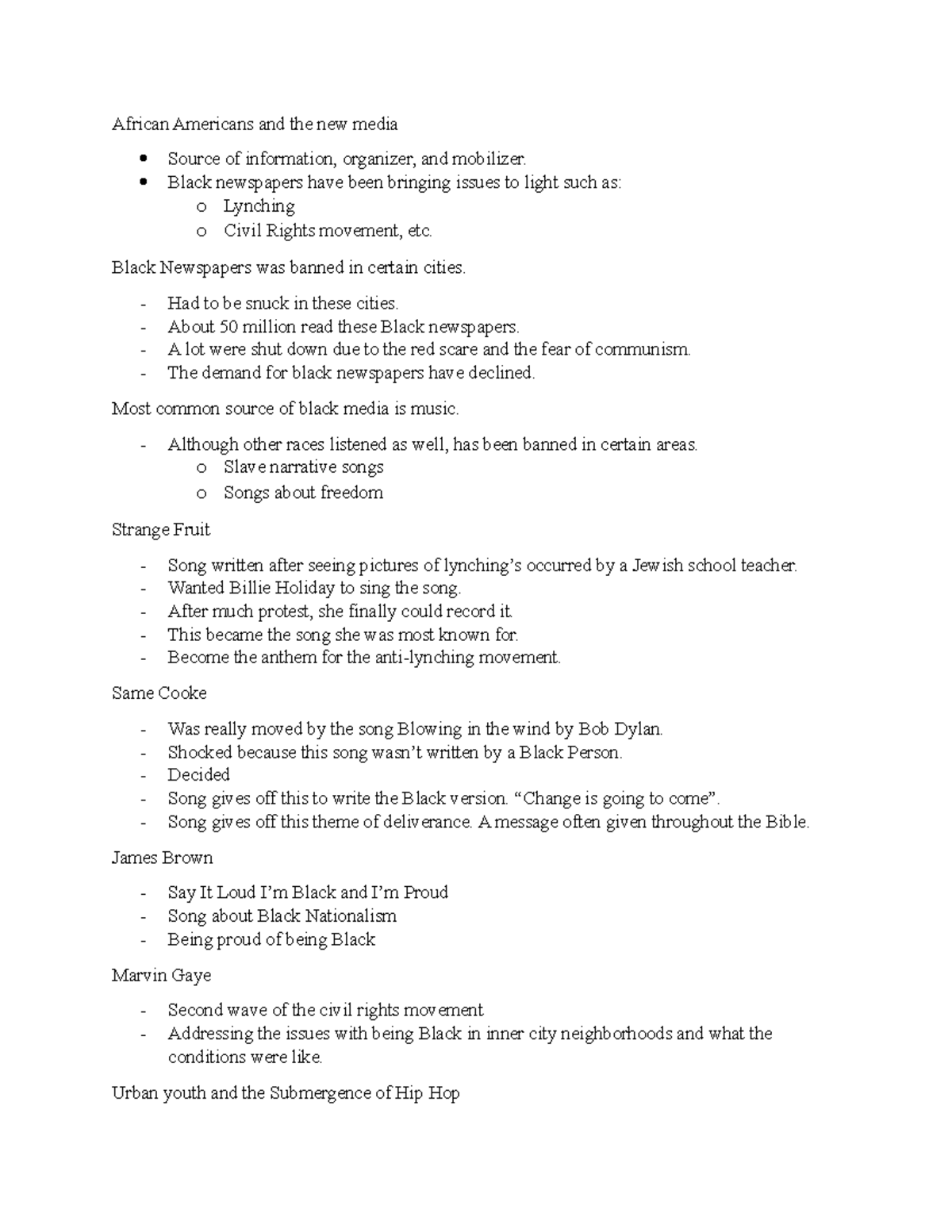 Notes March 21 African American Politics - African Americans and the ...