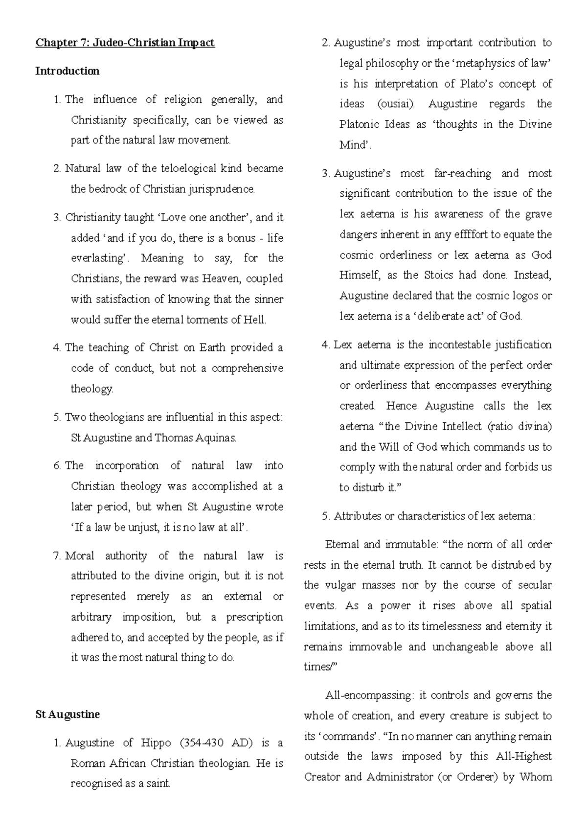 Chapter 7 Judeo-Christian Impact - Chapter 7: Judeo-Christian Impact ...