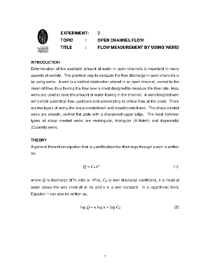 Hydraulic Lab 2 - Lab Instruction - INTRODUCTION Gradually varied flows ...