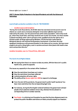 Article 2 [ Final] - Week 4 – Article 2 ECHR; the right to life ...