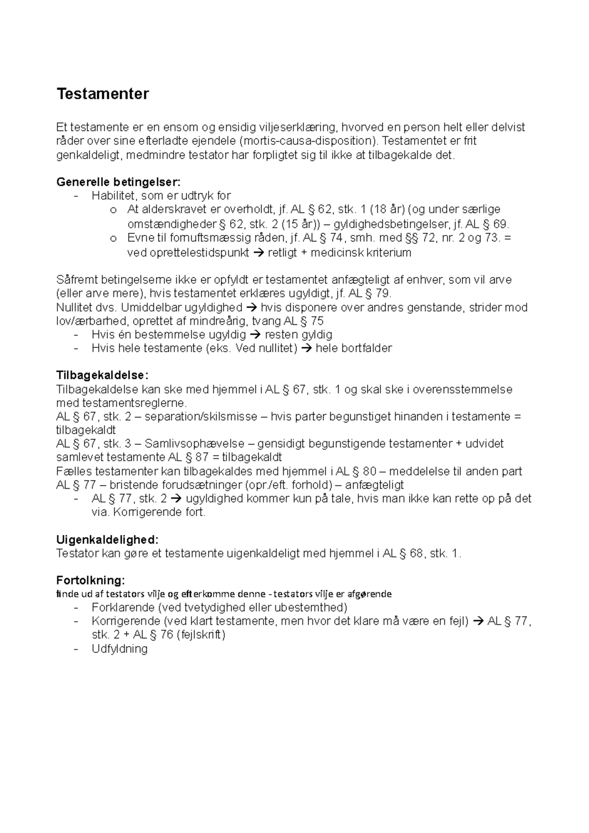 Testamenter - Testamenter Et testamente er en ensom og ensidig ...