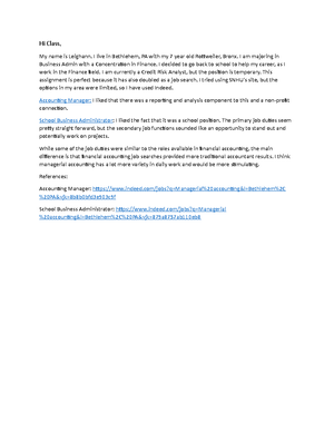 module 1-one discussion - Hello, My name is Katie, I currently live in ...