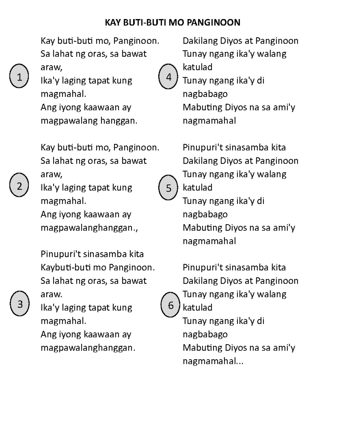 KAY BUTI - SAHSDASHDH - KAY BUTI-BUTI MO PANGINOON Kay buti-buti mo ...