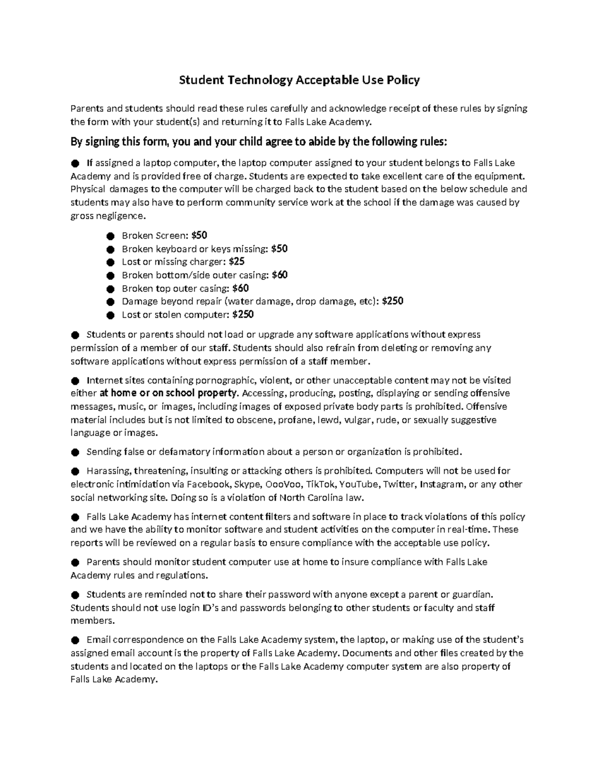 Studenttechnologyacceptableusepolicy - Student Technology Acceptable ...