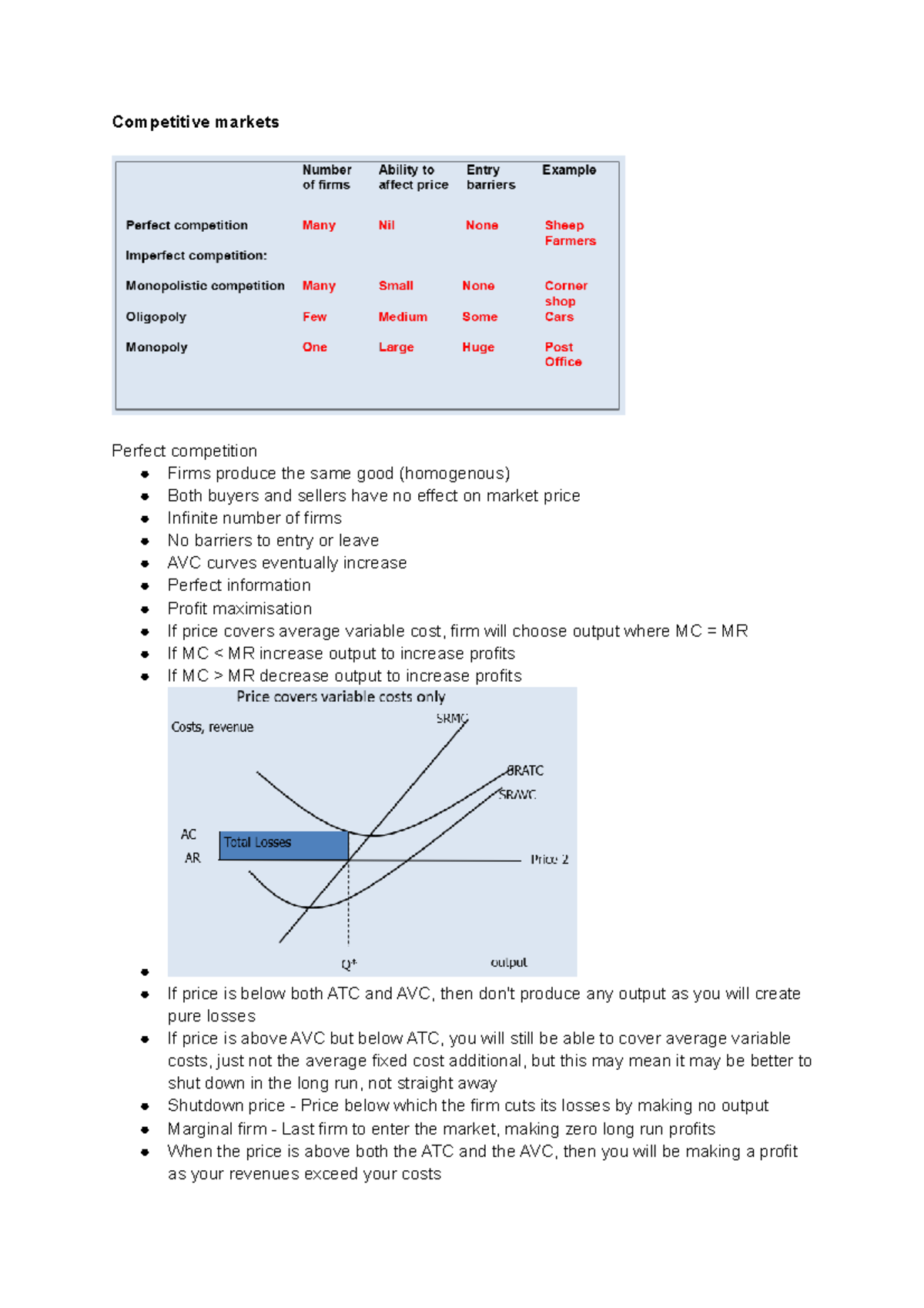 Competitive markets - Summary Principles of Economics - Competitive ...