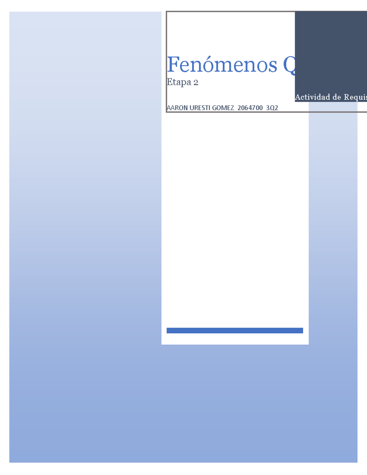 AUG E2S1 FQE - Apuntes 1 - Fenómenos Químicos Etapa 2 AARON URESTI ...