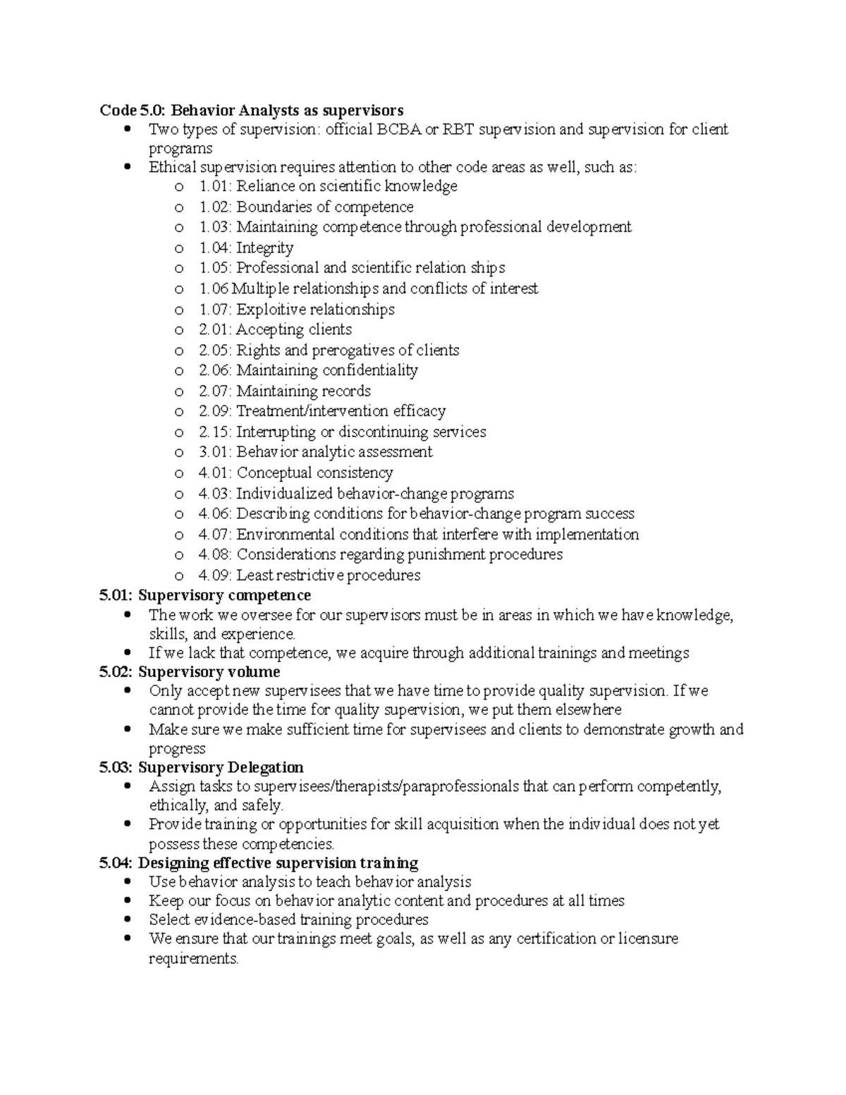 ASR 5 - 4th lecture - Code 5: Behavior Analysts as supervisors Two ...