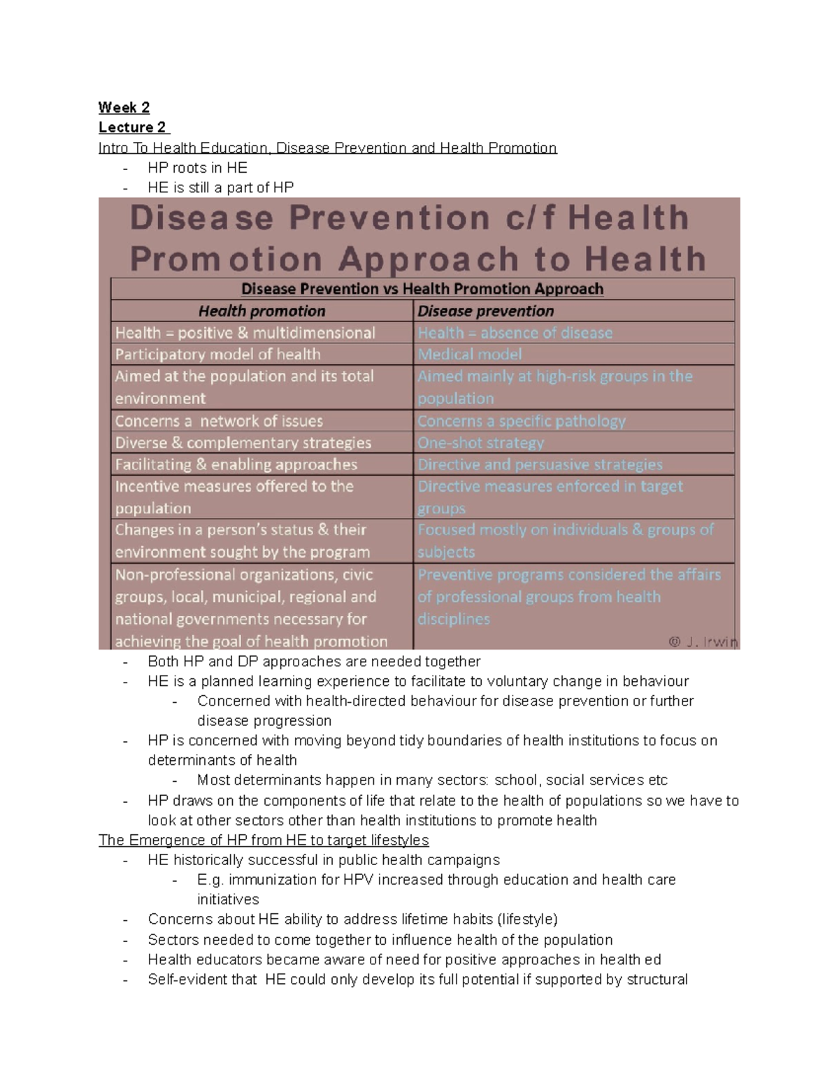 Unit 1 Week 2 - Lecture notes - Week 2 Lecture 2 Intro To Health ...