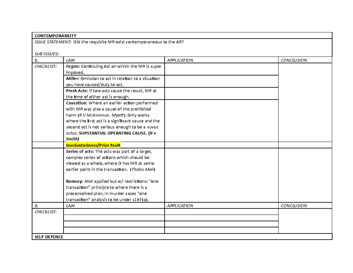 Exam Cheat Sheet - CONTEMPORANEITY ISSUE STATEMENT: Did the requisite ...