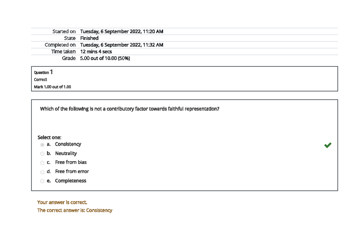 Accounting quiz conceptual framework 2 - ACCT102 - Studocu
