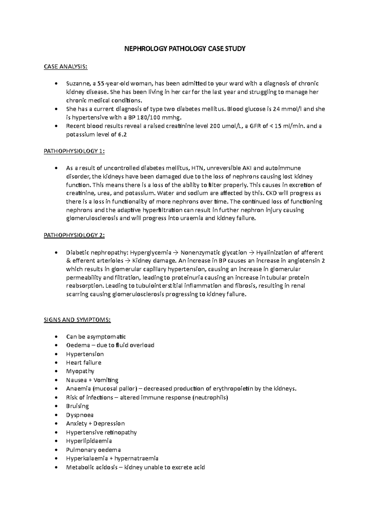 Urology Pathology CKD CASE Analysis - NEPHROLOGY PATHOLOGY CASE STUDY ...