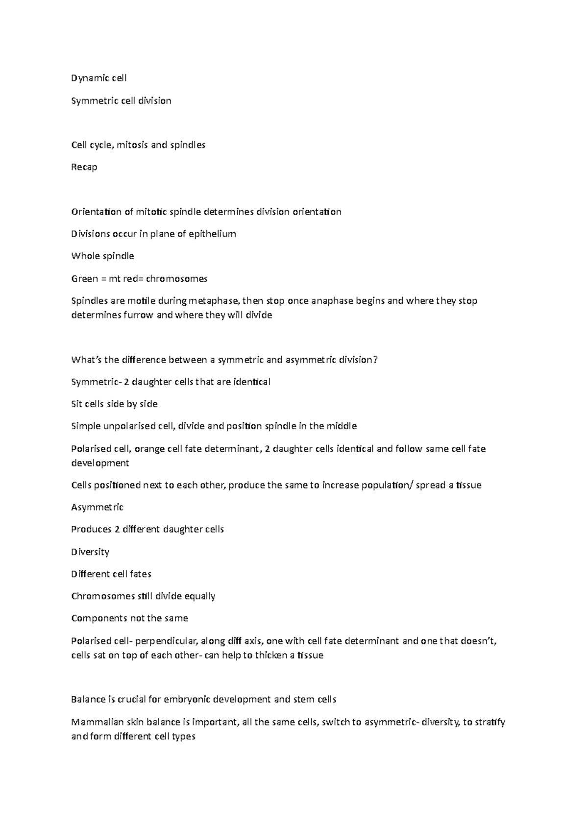 Dynamic Cell L13 Lecture Notes 13 Dynamic Cell Symmetric Cell