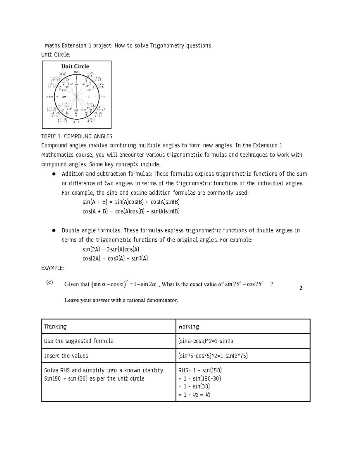 Maths Extension 1 project - Trigonometry - Maths Extension 1 project ...