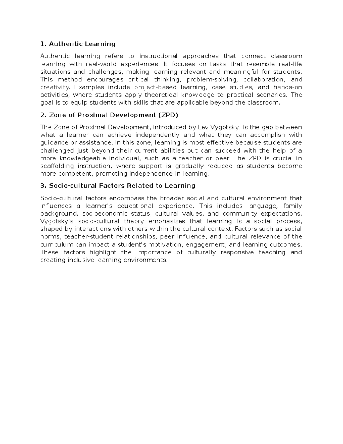 facilitating study - Authentic Learning Authentic learning refers to ...