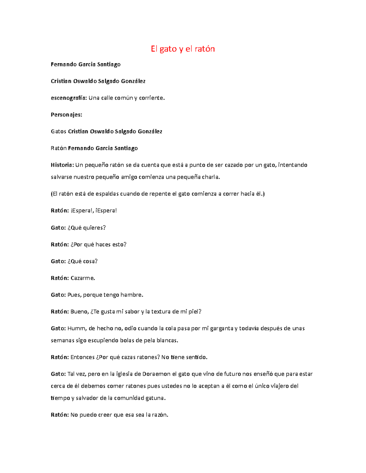 El gato y el ratón - El gato y el ratón Fernando Garcia Santiago ...