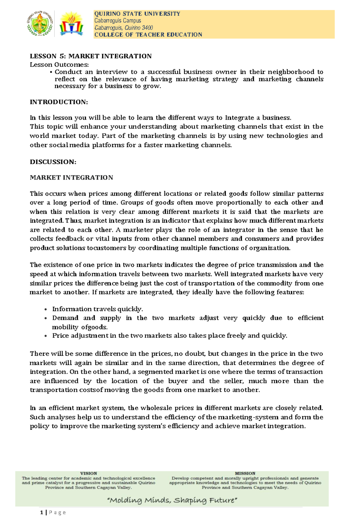 GE 3 Lesson 5 - module - QUIRINO STATE UNIVERSITY Cabarroguis Campus ...