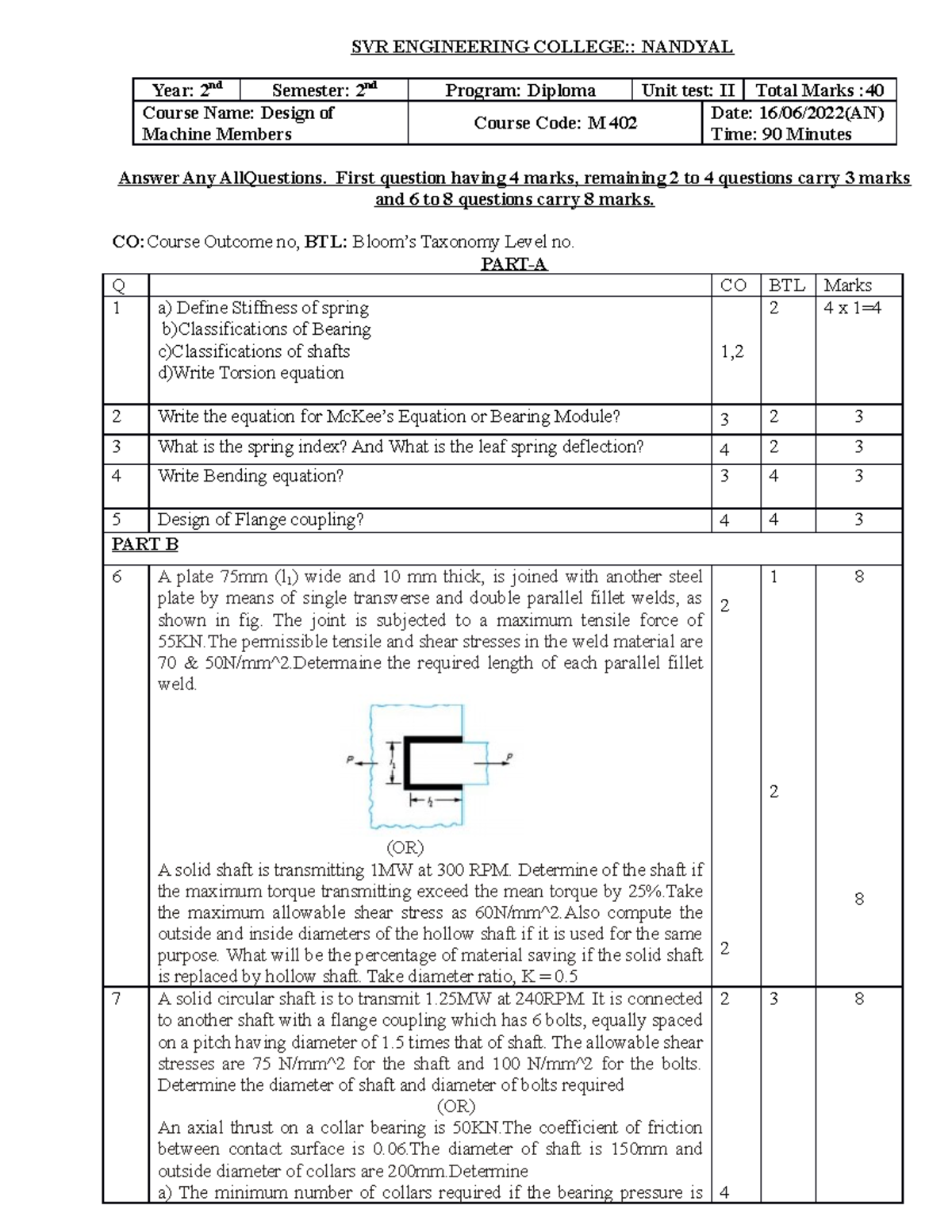 II-MID DME - QUESTION PAPERS - SVR ENGINEERING COLLEGE:: NANDYAL Year ...