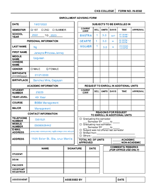 Grades 2021-2022 - School Requirements - Strategic Management - 1 st ...