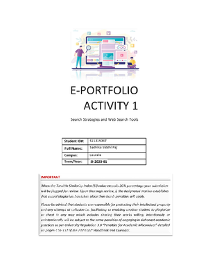E Portfolio Activity 1 Template - SI-2024-01 (3) (1) - S11232378Click ...
