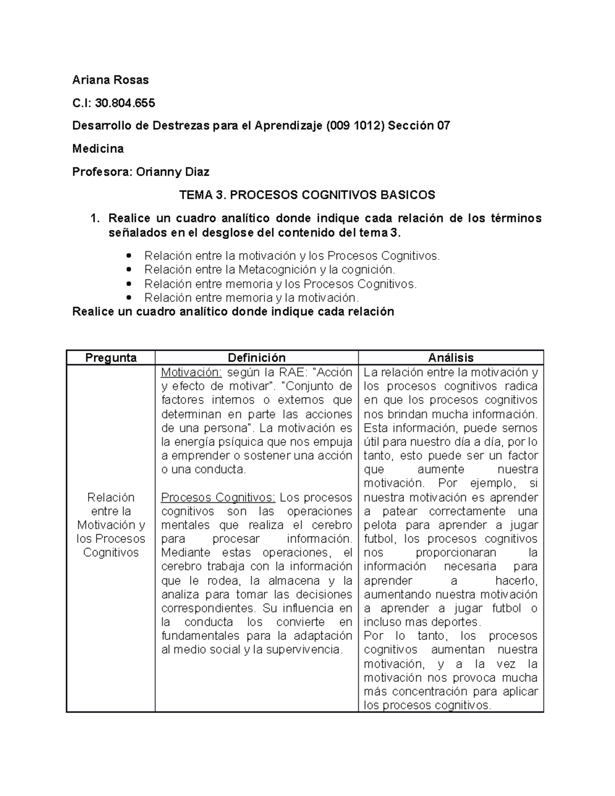 Actividades 3 y 6. Destrezas - Ariana Rosas C: 30. Desarrollo de ...