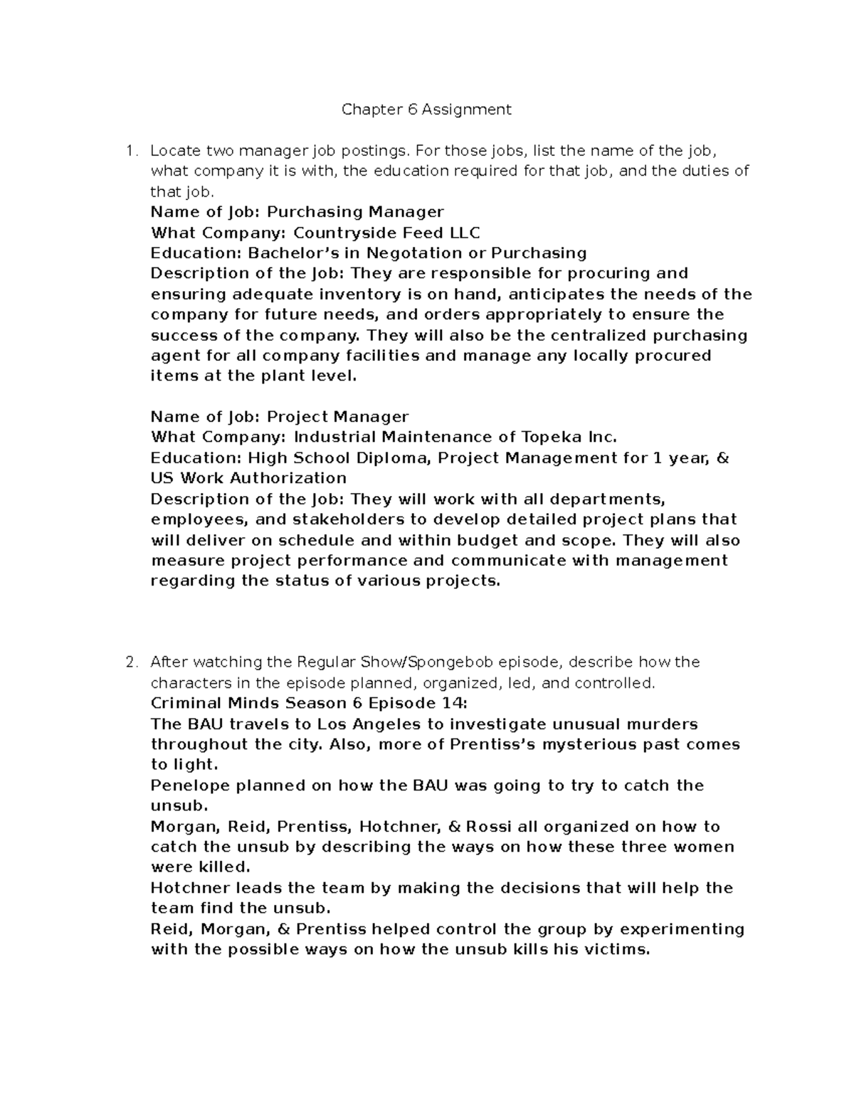 Kendra Nelson - Chapter 6 Assignment - Chapter 6 Assignment Locate two ...