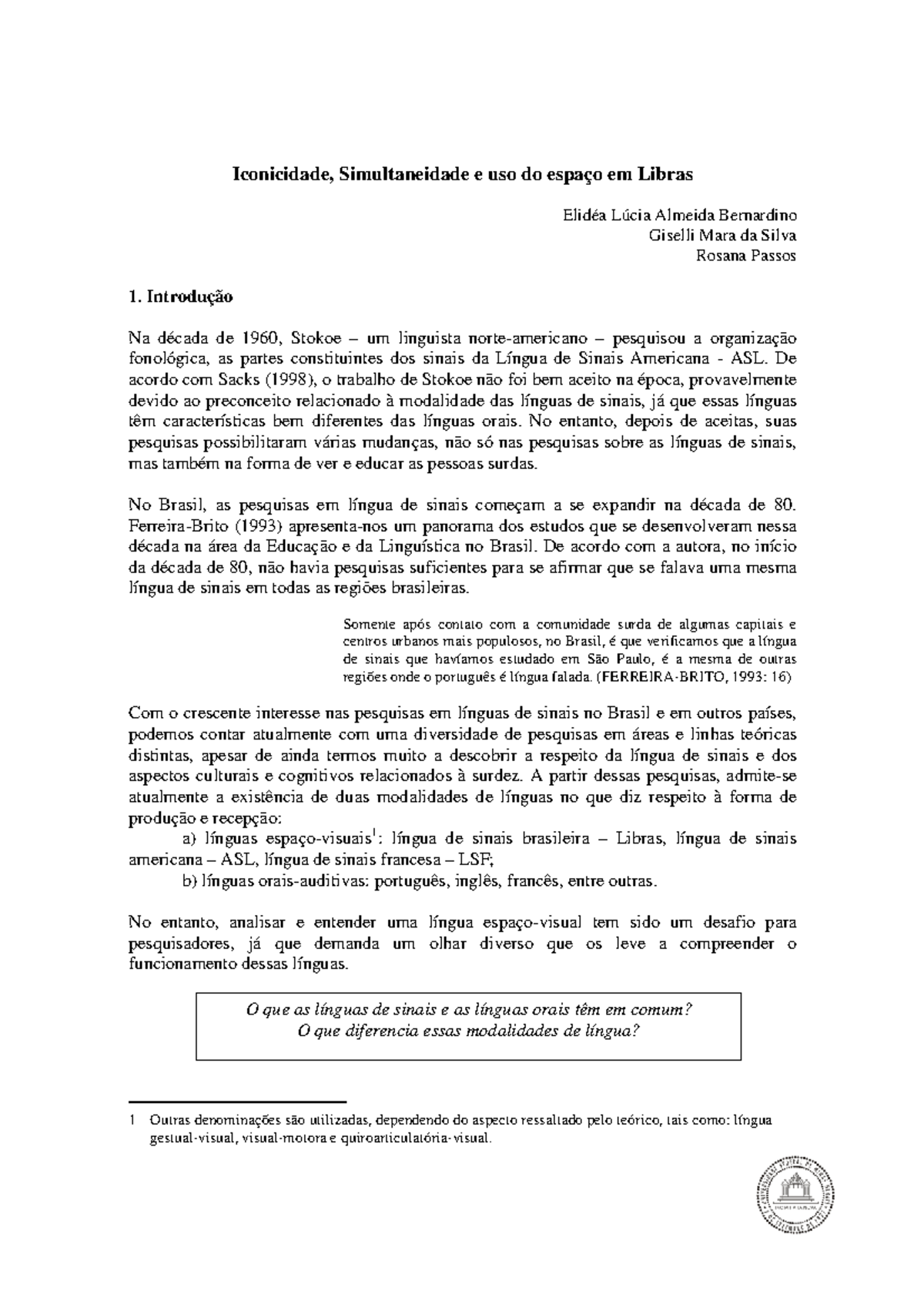 Iconicidade-Simultaneidade Espaço av2 - Iconicidade, Simultaneidade e ...