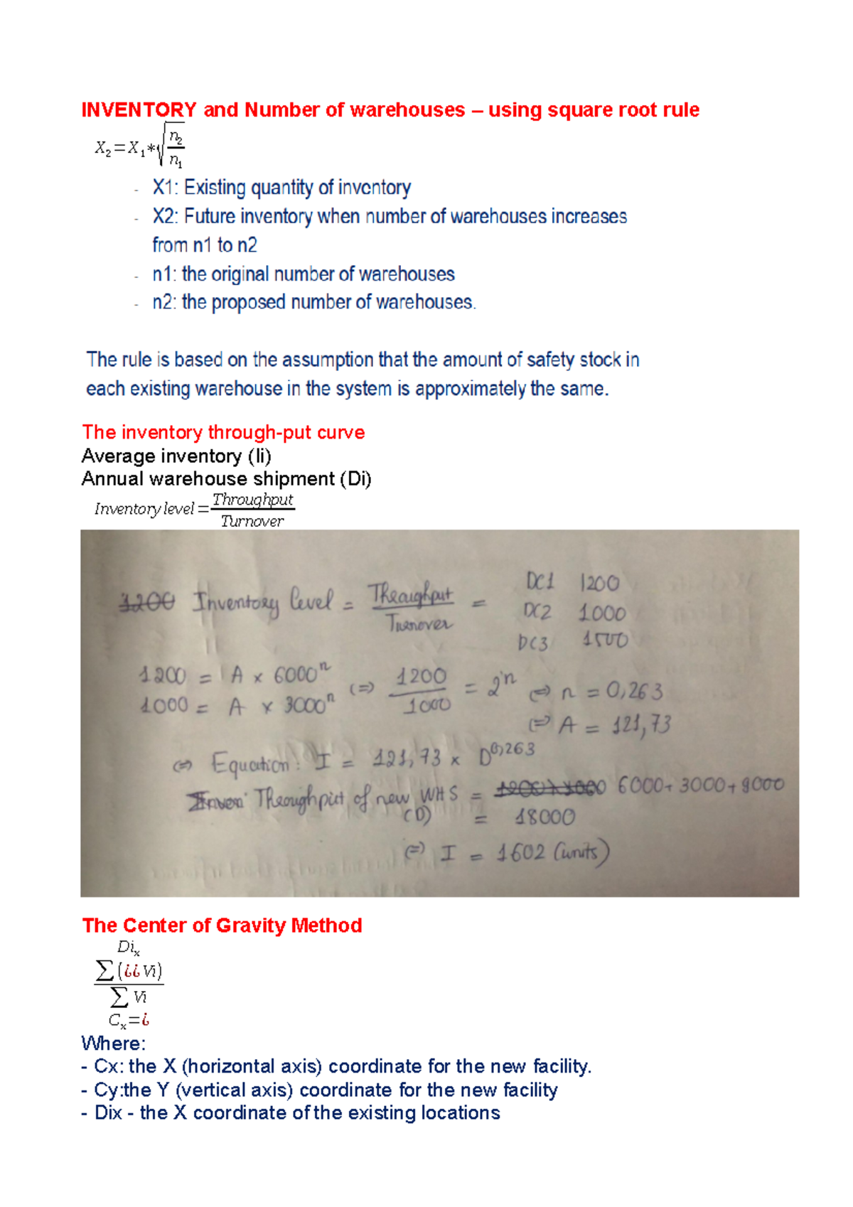 CÔNG THỨC - ALL about formula related to warehouse managemnt ...