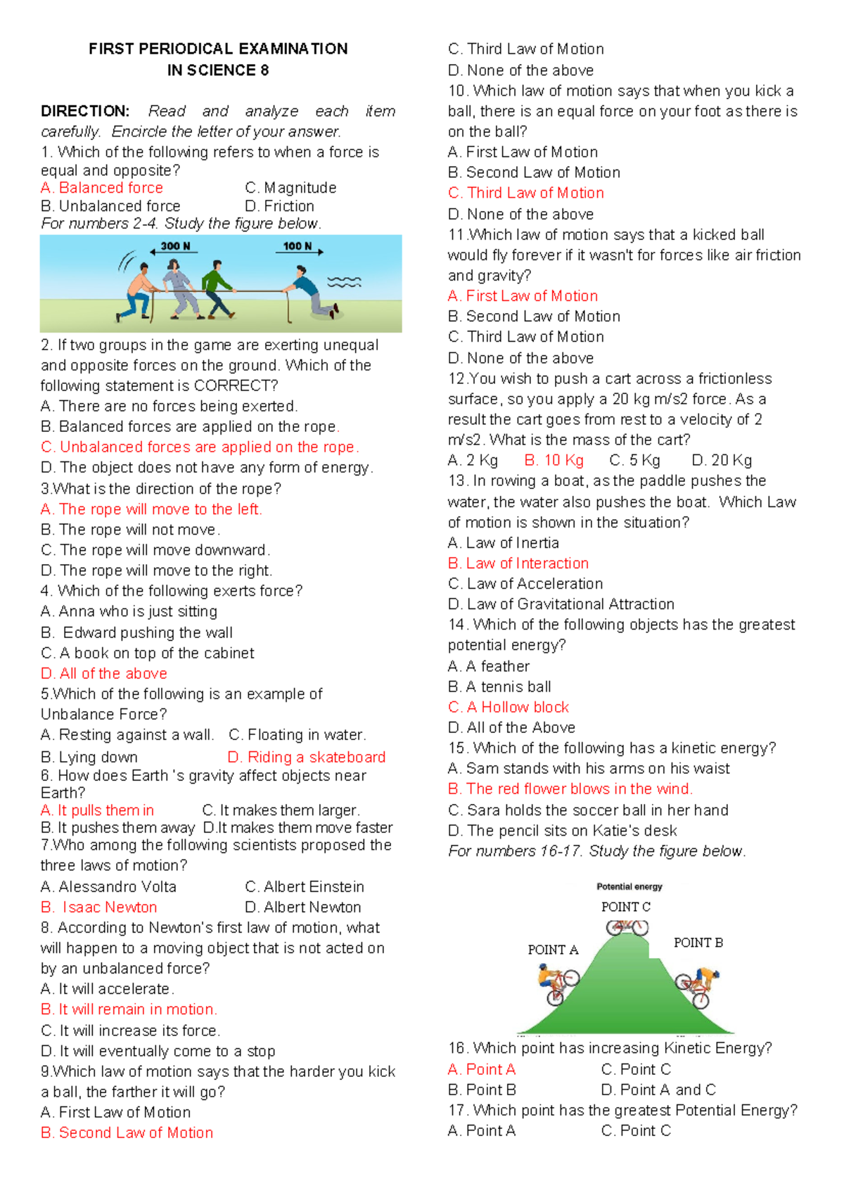 First Periodical Exam in Science 8 2023-2024 - FIRST PERIODICAL ...