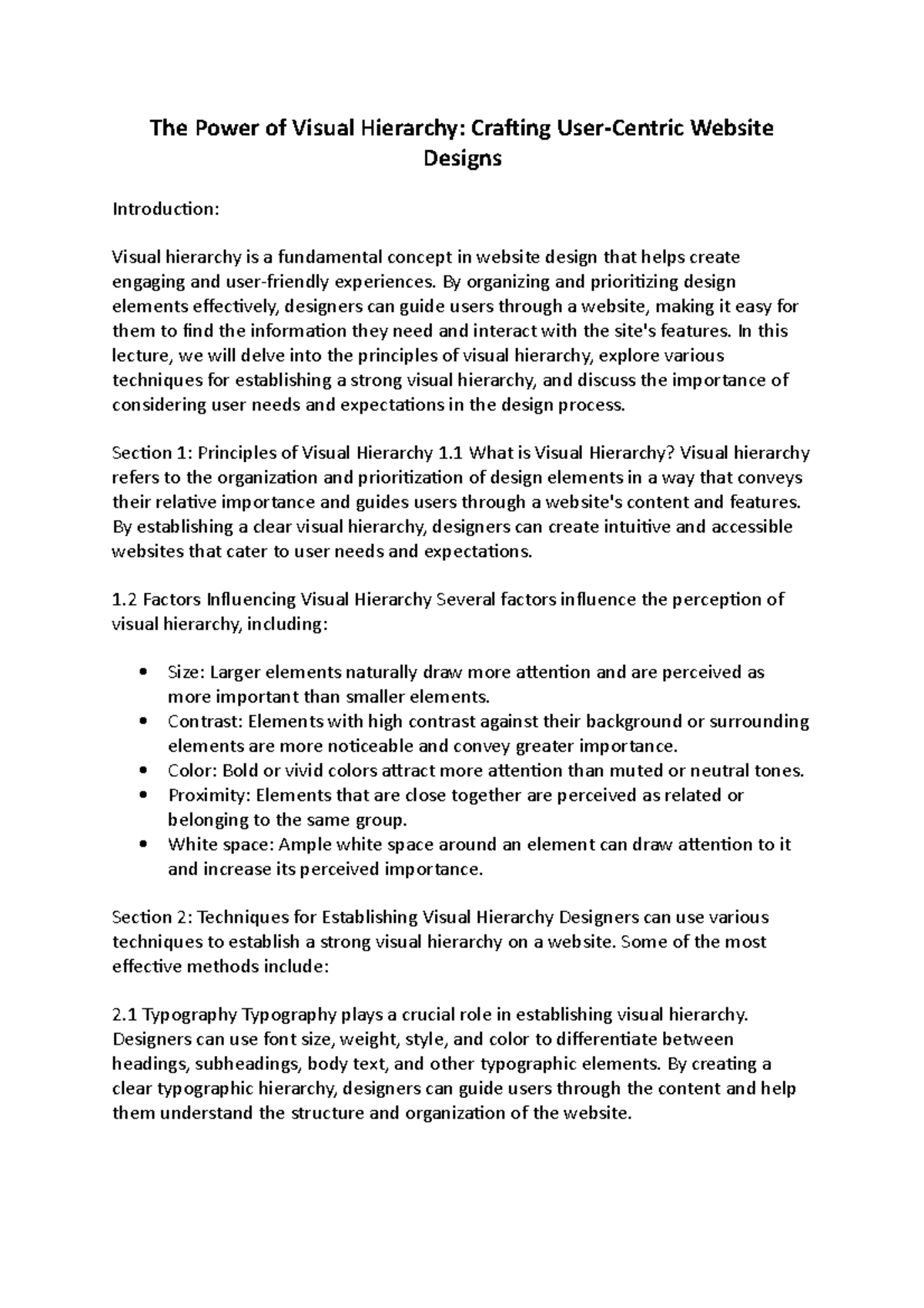 The Power of Visual Hierarchy- Crafting User-Centric Website Designs ...