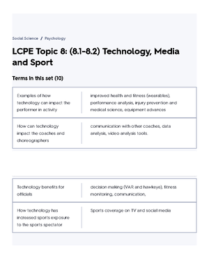Modern Technology in Sport OCR PE Flashcards Quizlet - Modern ...