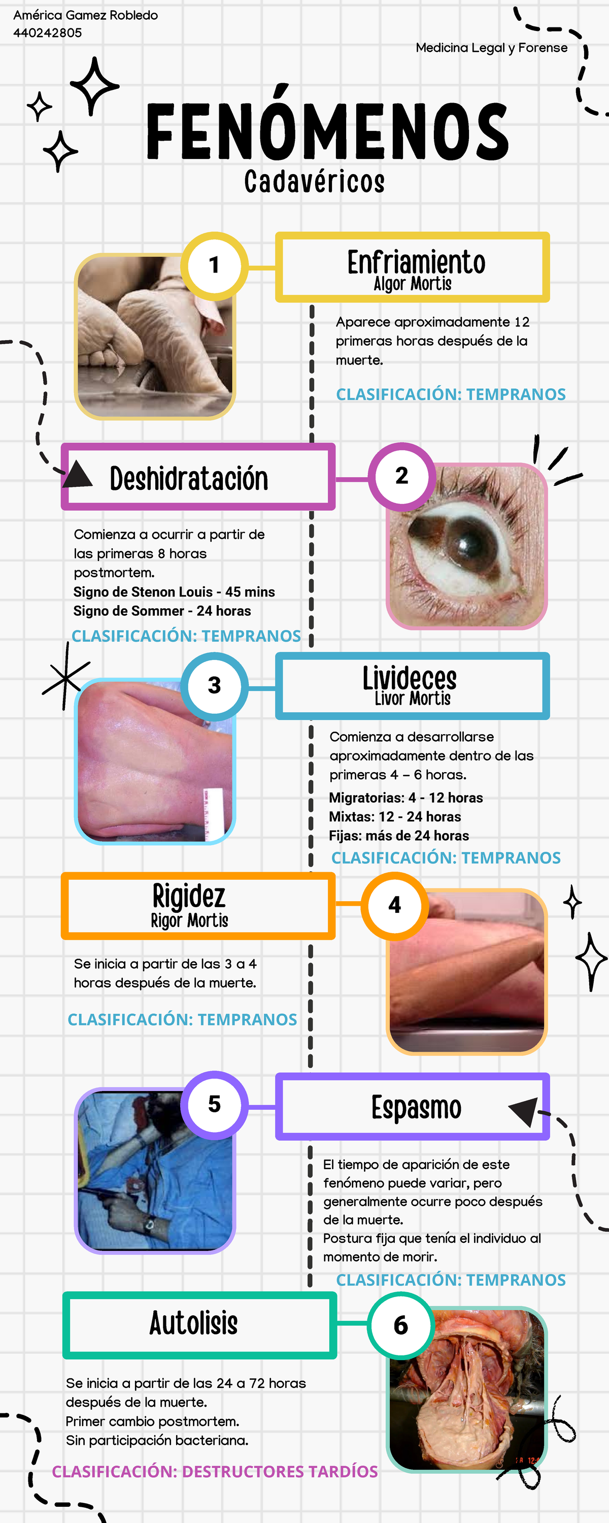 Fenómenos Cadavéricos - 6 4 3 1 5 2 ####### El tiempo de aparición de ...