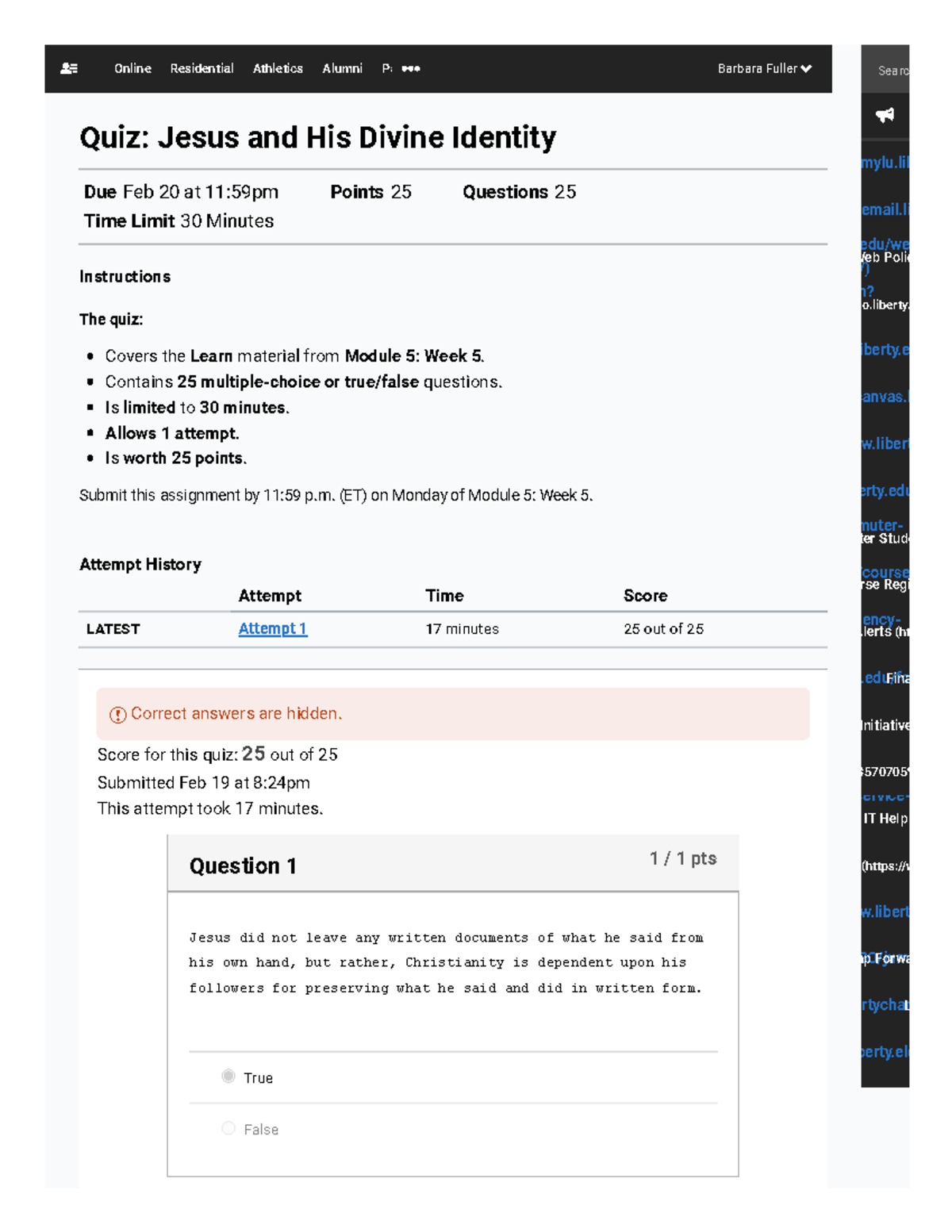 Quiz Jesus and His Divine Identity PHIL240 Christian Evidences (B01 ...