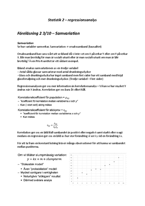 [Solved] hur gr man en regressionsmodell med en beroende och oberoende ...